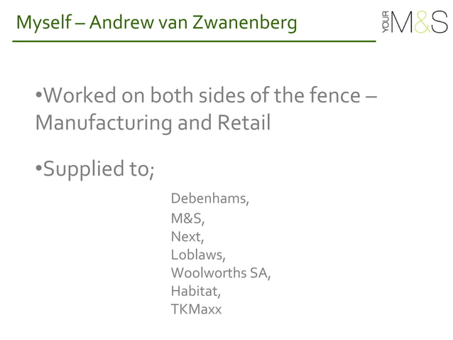 Andrew van Zwanenberg, Marks & Spencer - Ceramics and Retailing: The ...