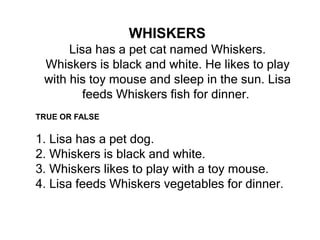 Reading comprehension for fluency for grade 4 | PPTX