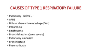 Respiratory failure by Ashish. Types and management | PDF