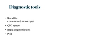 Diagnosis tests and treatment of malaria | PDF