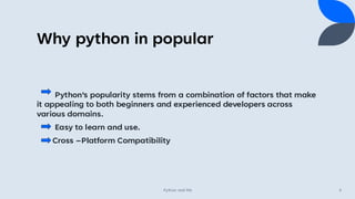 Presentation 4 (4).pdf Python in Real life | PDF