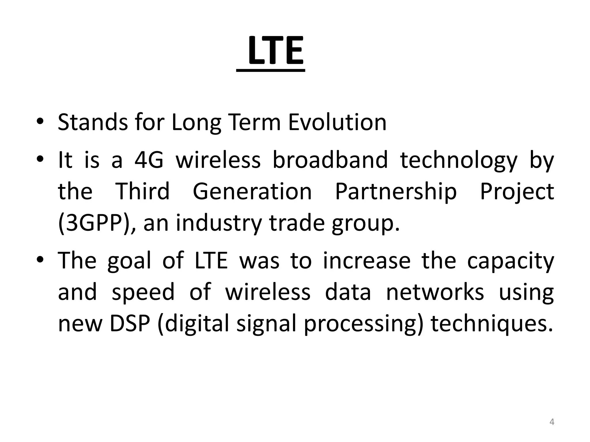 Presentation on 4gLTE | PPTX