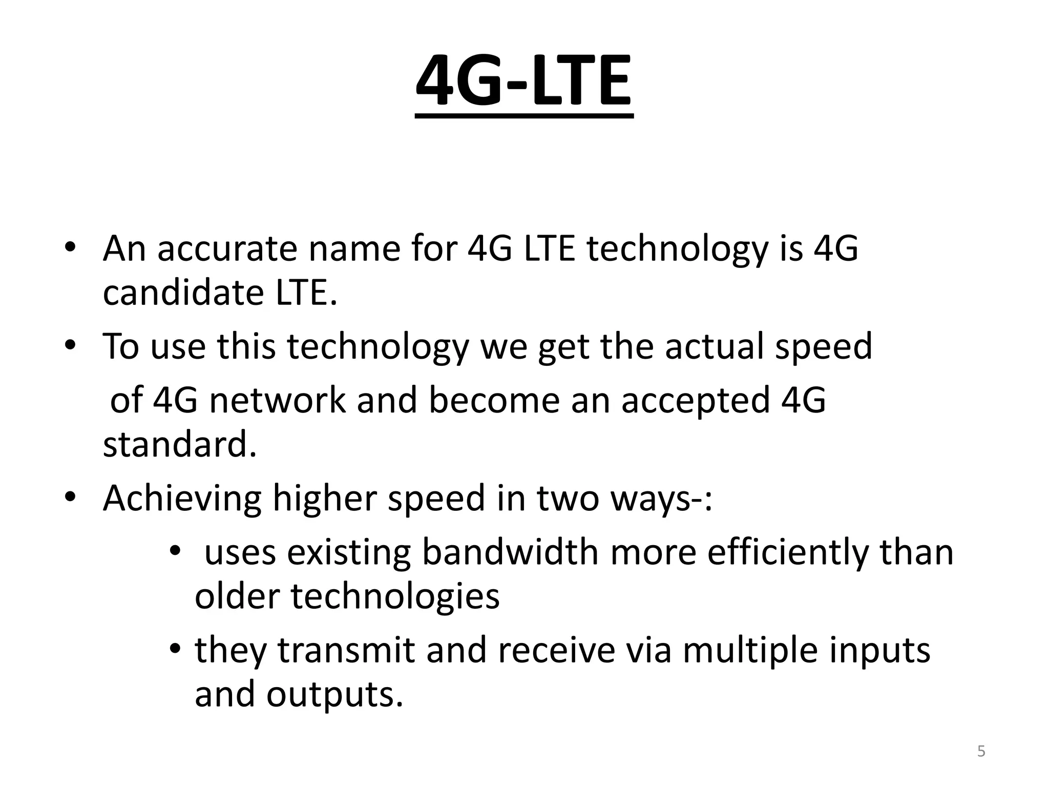 Presentation on 4gLTE | PPTX