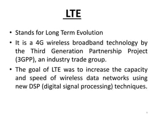 Presentation on 4gLTE | PPTX