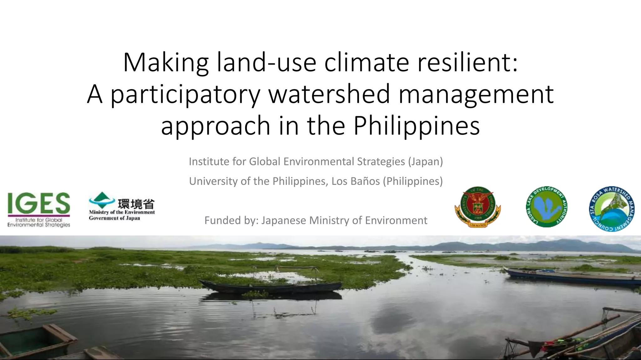 Making land-use climate resilient: A participatory watershed management ...
