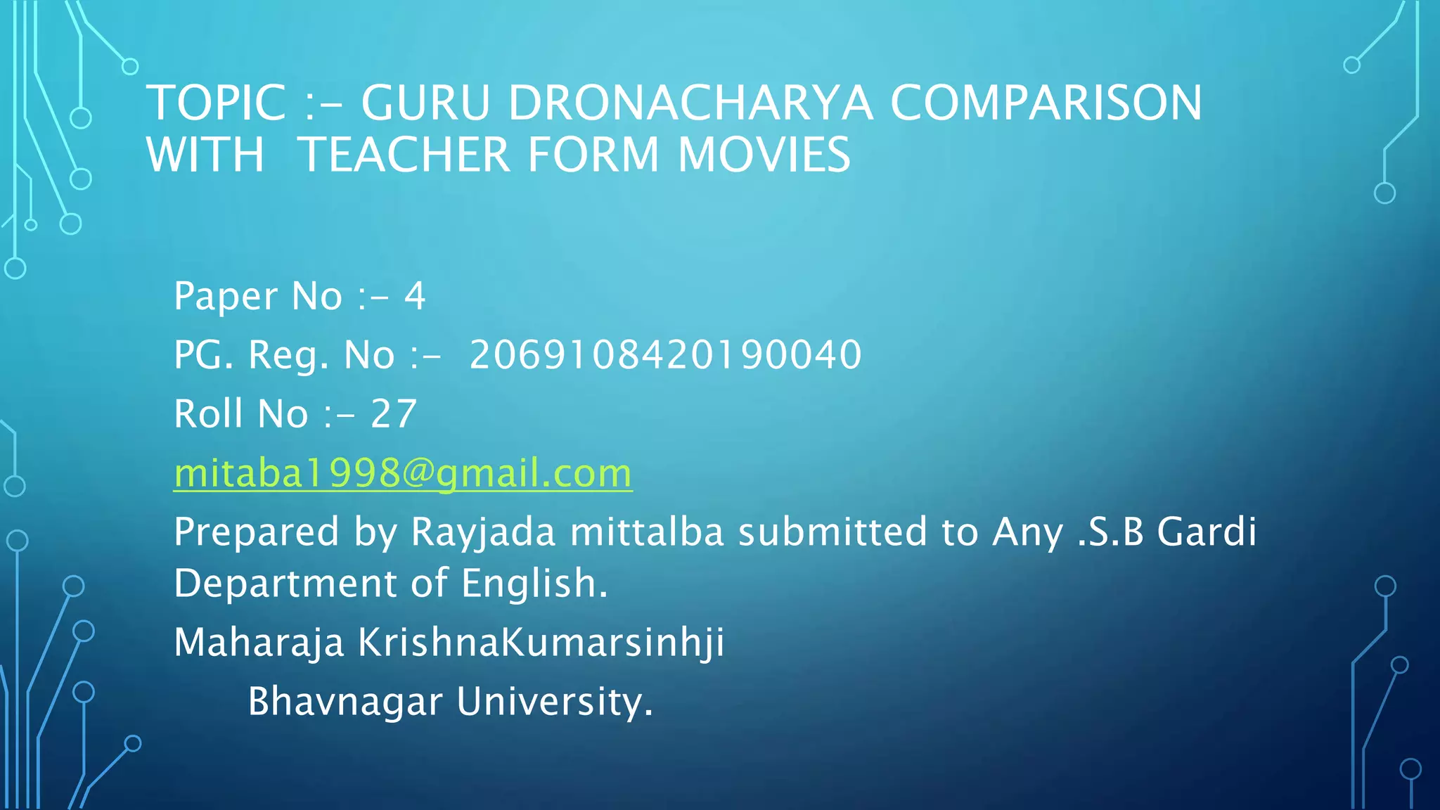 Guru Teacher from Movies | PPTX