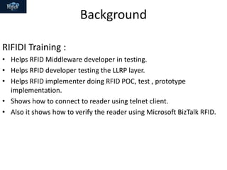 Presentation 4 rifidi emulator lab | PPTX | Operating Systems | Computer Software and Applications