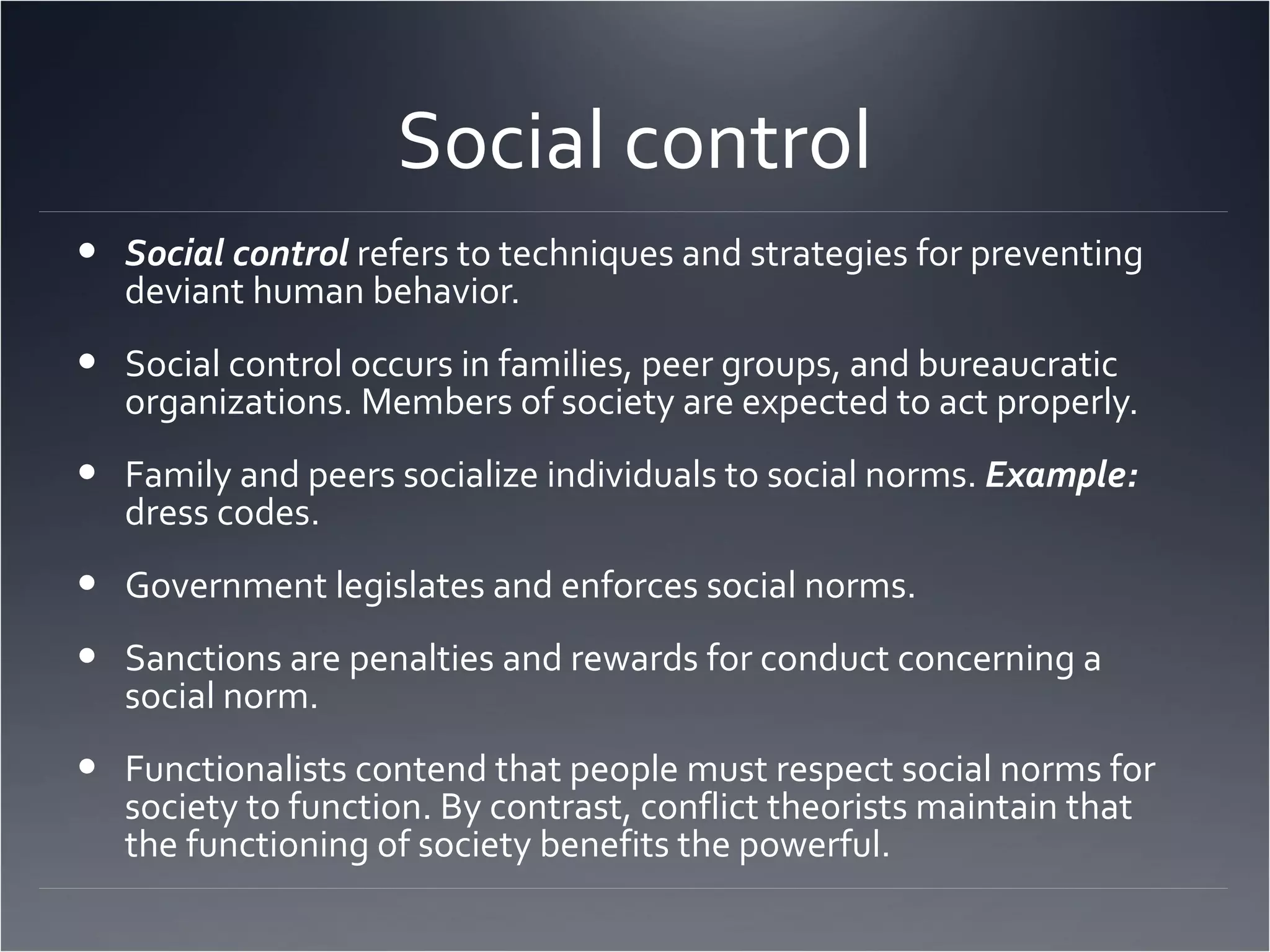 Presentation 4 (social control) | PPT