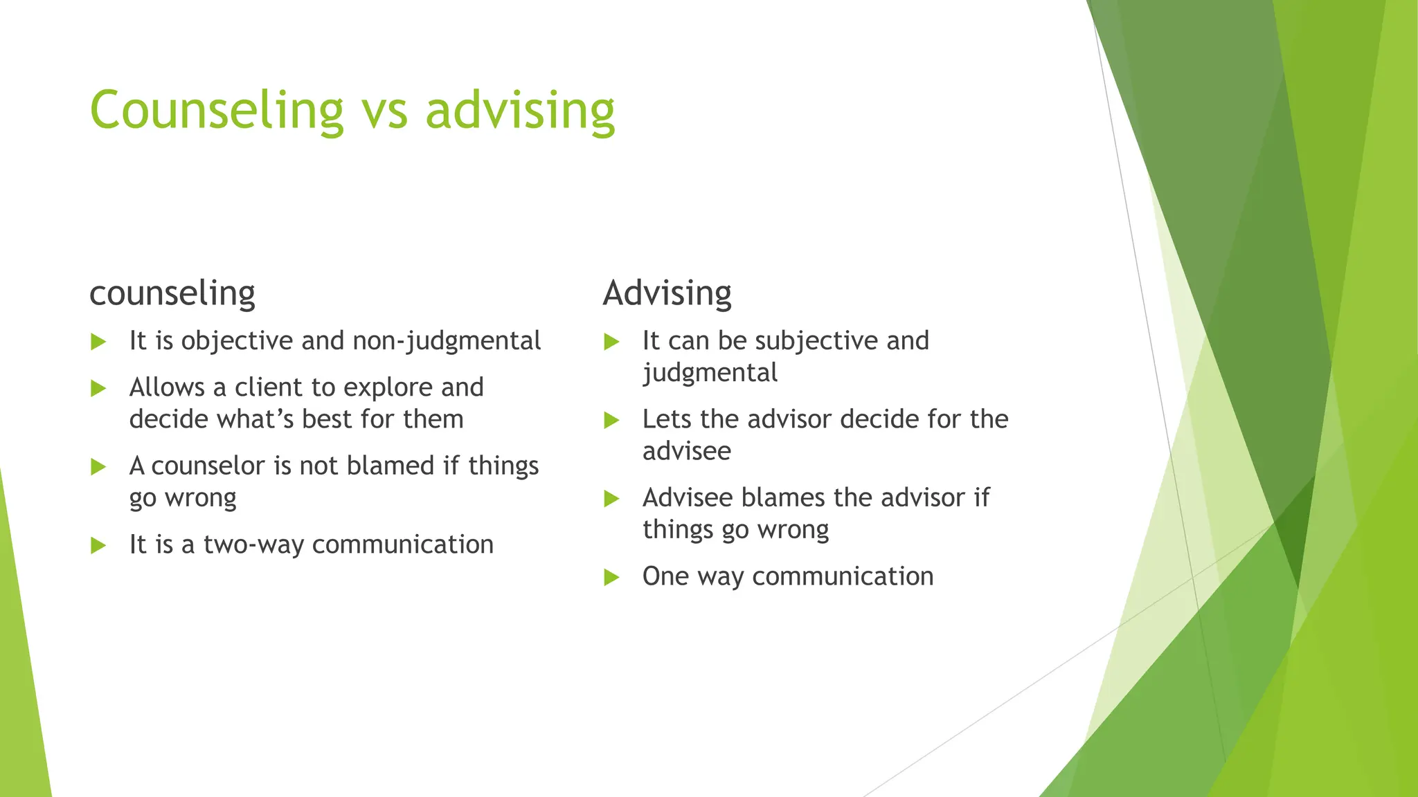 Counseling and advising | PPTX