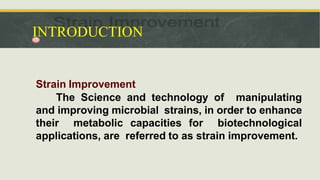 strain improvement to increase yeild of selected molecules.pptx