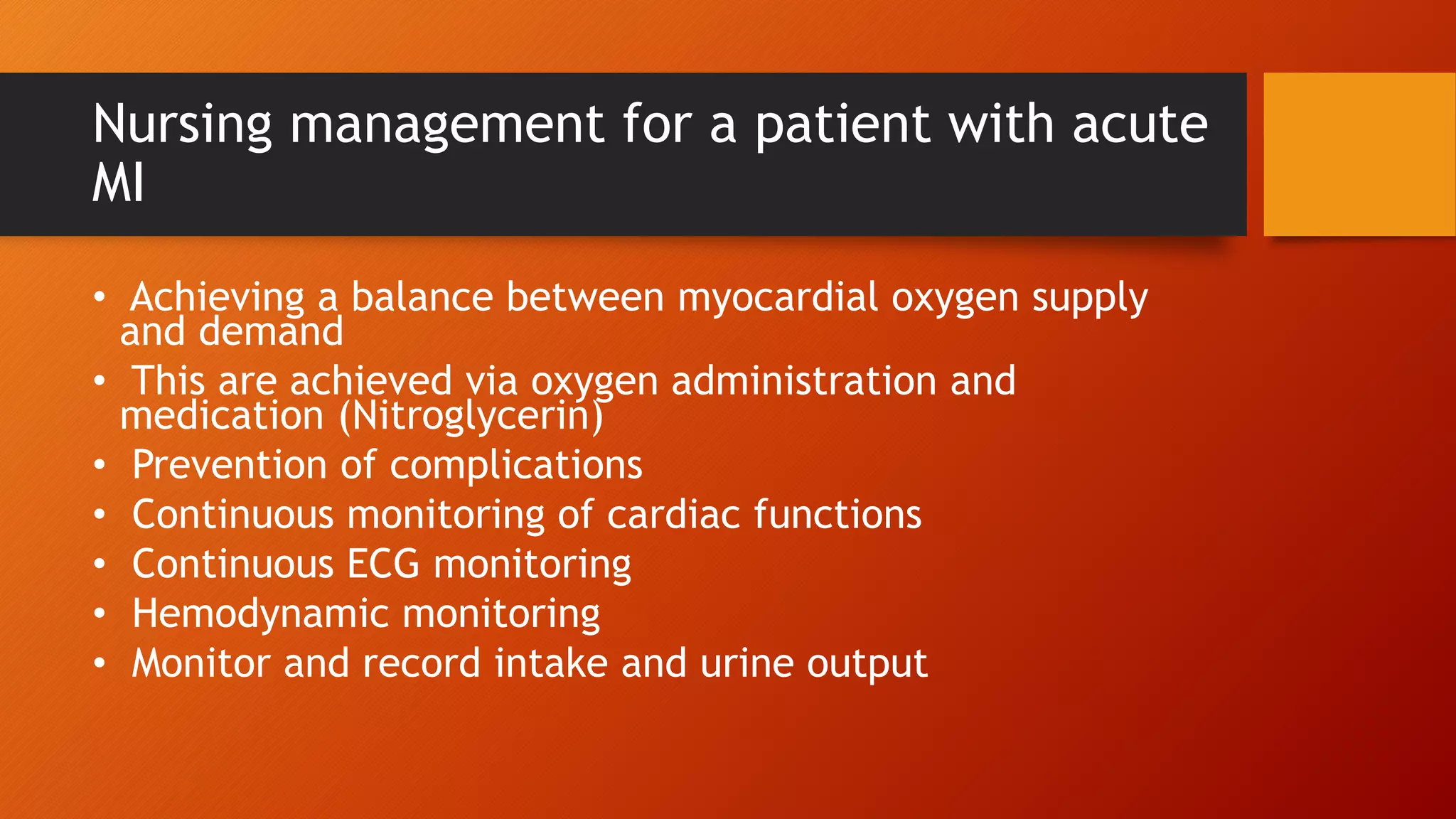 Nursing management patient with Myocardial infraction | PPTX