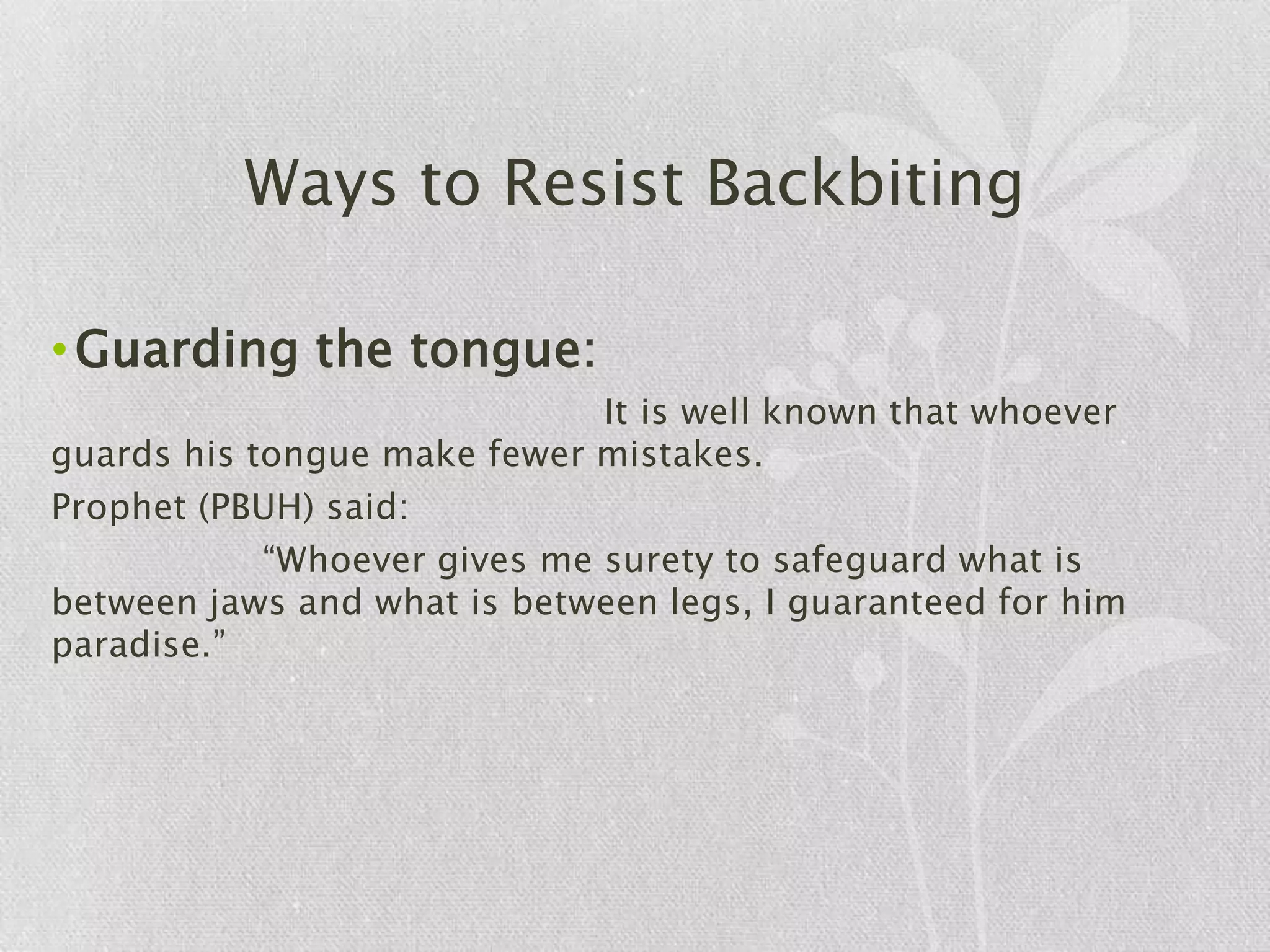 Backbiting | PPTX