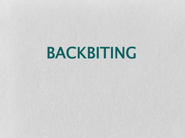 Backbiting | PPTX