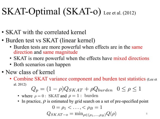 Sequential Kernel Association Test Skat For Rare And Common Variants Pptx Science