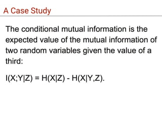 Unit 3: Joint, Conditional, Mutual Information, & a Case Study | PPT