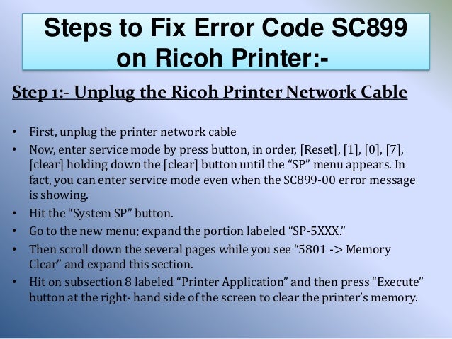 How to Fix Error Code SC899 on Ricoh Printer?