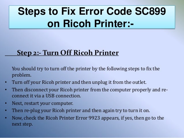 How to Fix Error Code SC899 on Ricoh Printer?