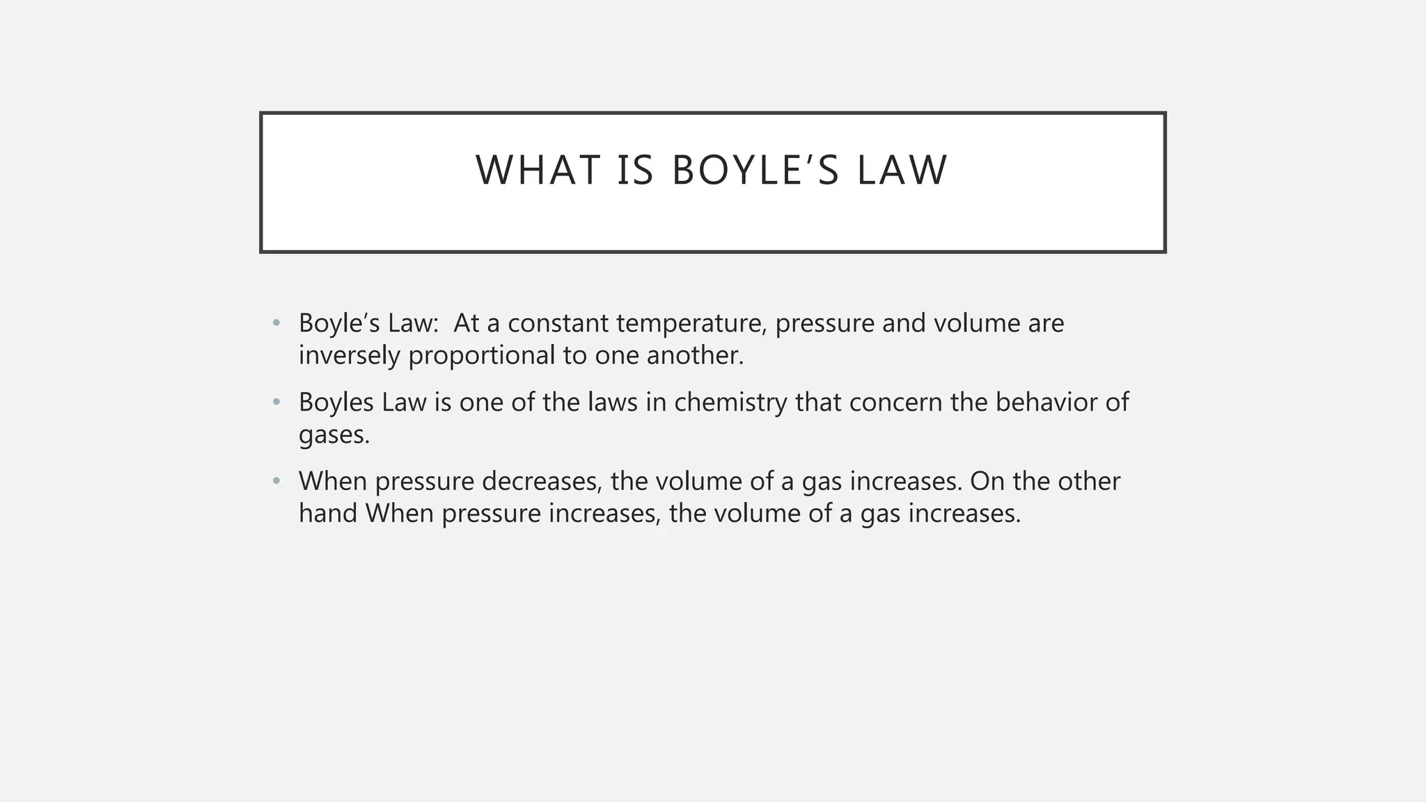 chemistry presentation on Boyle's Law | PPTX