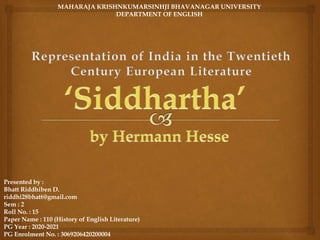 Siddhartha by Herman Hesse | PPTX