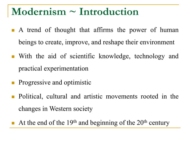 Modernism in Literature | PPT
