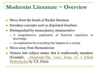 Modernism in Literature | PPT