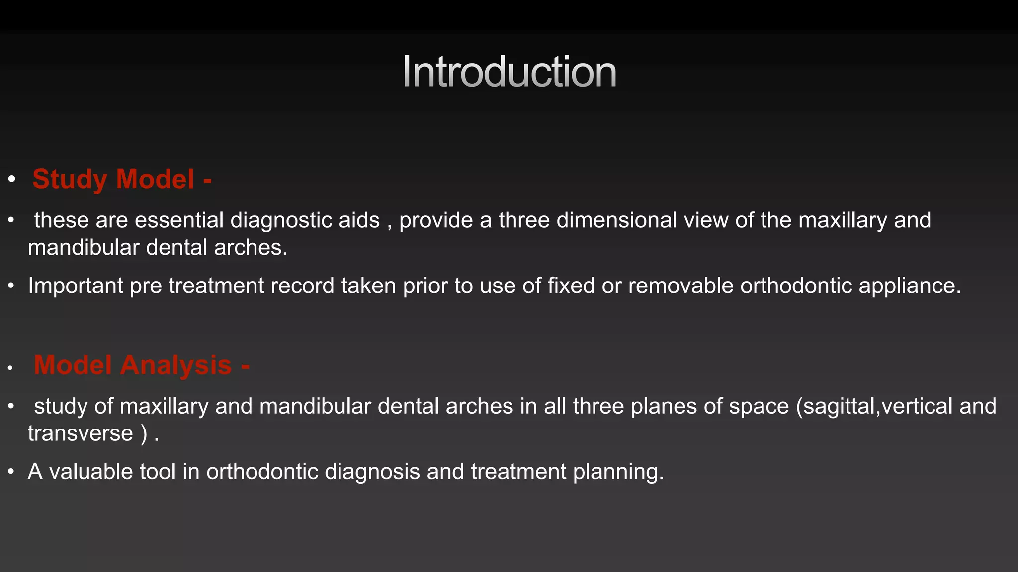 MODEL ANALYSIS : MIXED DENTITION | PPTX