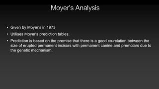 MODEL ANALYSIS : MIXED DENTITION | PPTX