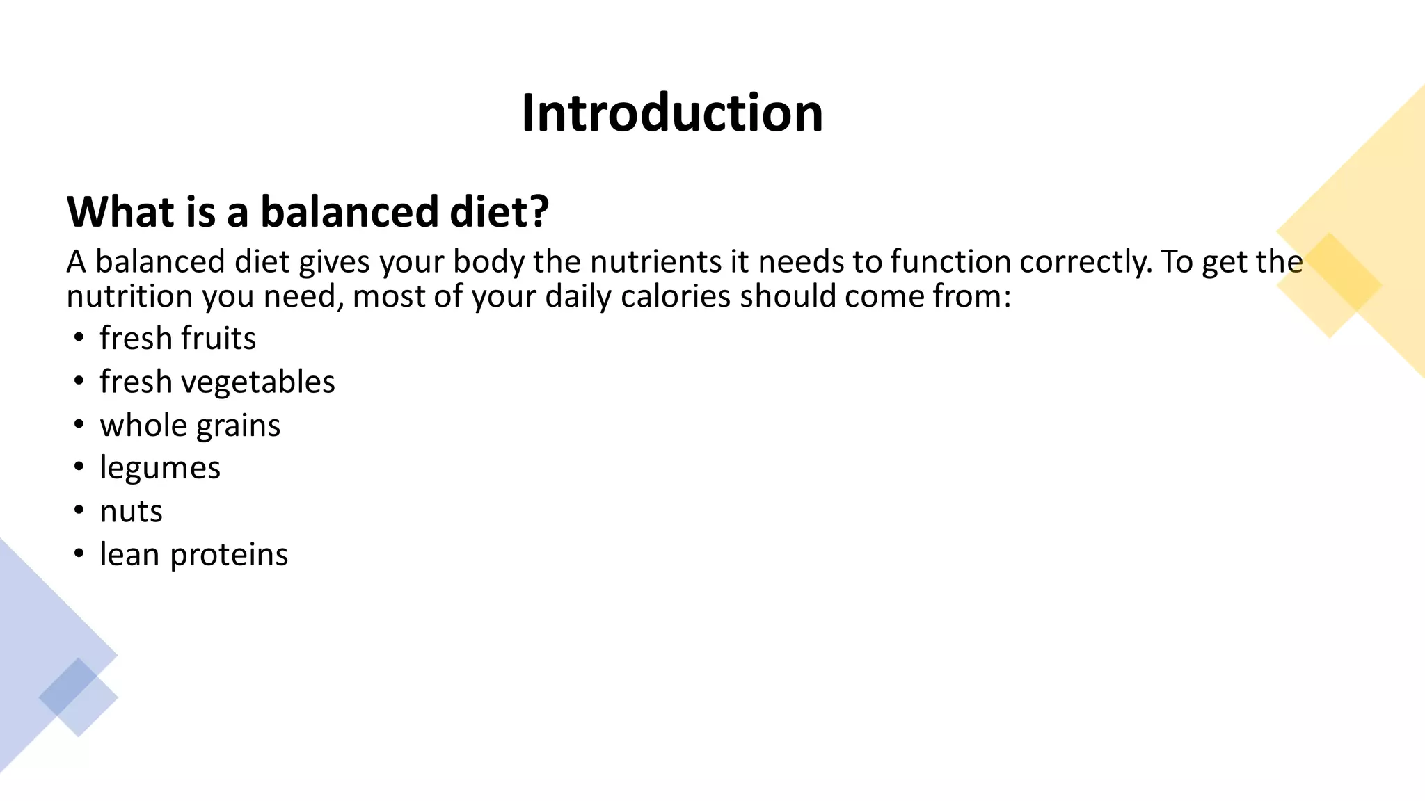 Health and balance diet | PDF