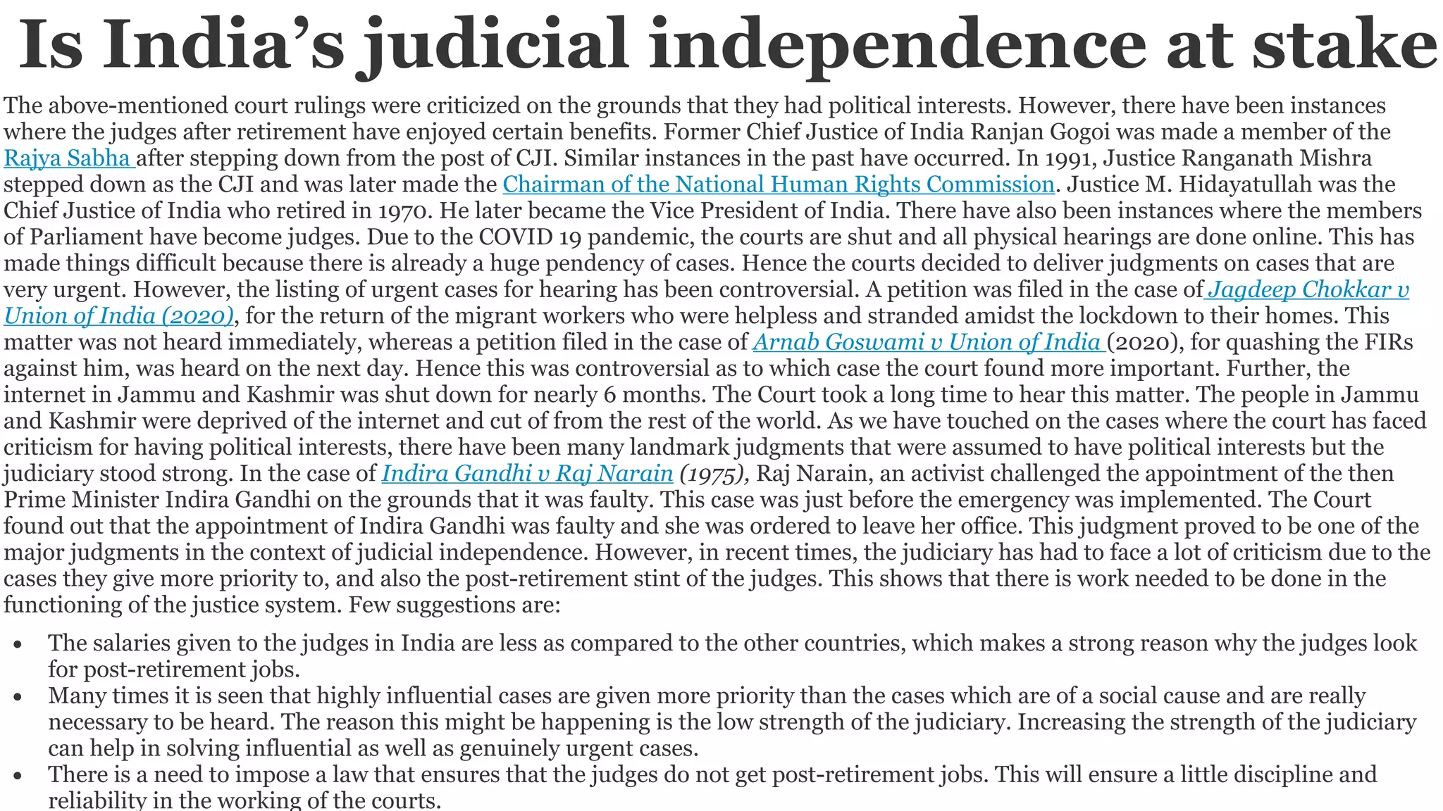 Independent judiciary | PDF
