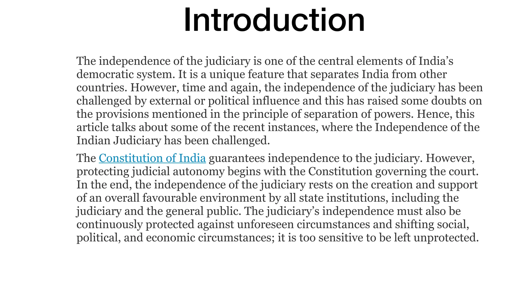 Independent judiciary | PDF