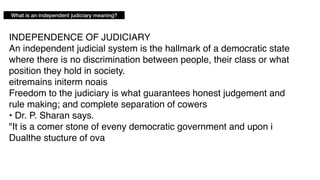 Independent judiciary | PPT