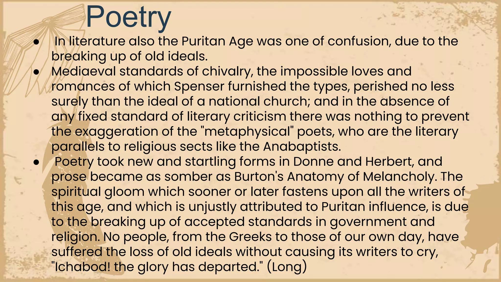 Selected Poets of Puritan Age | PPTX