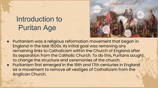 Selected Poets of Puritan Age | PPTX