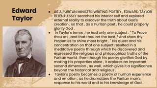 Selected Poets of Puritan Age | PPTX