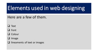Web designing infromative ppt for students | PDF