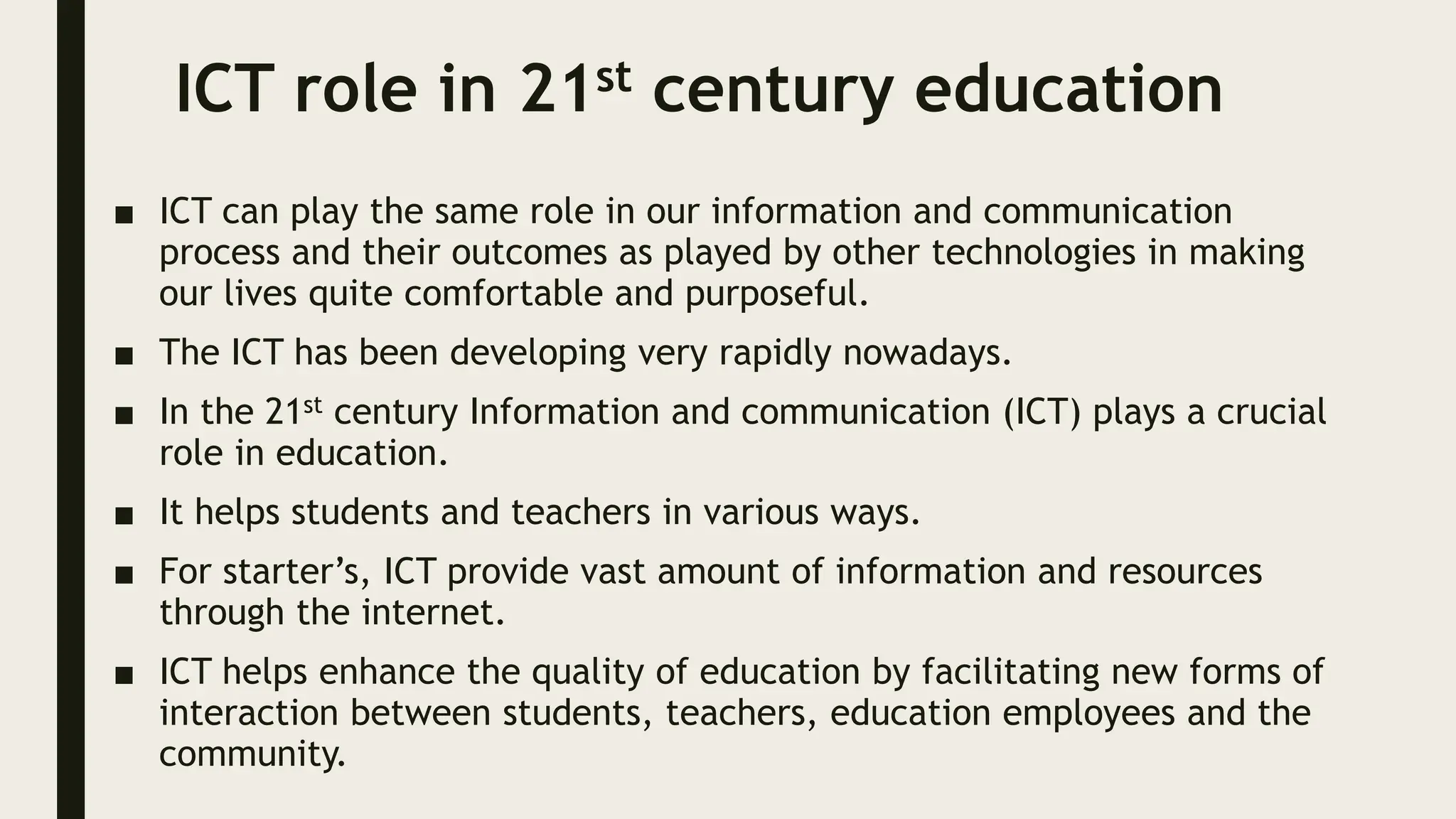 ICT role in 21st century education and it's challenges. | PPT