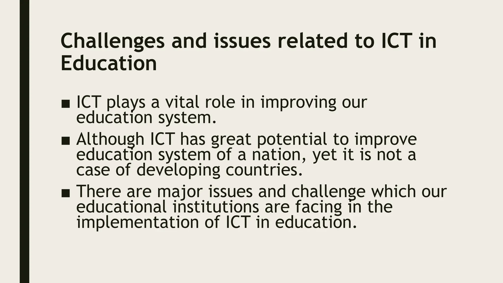 ICT role in 21st century education and it's challenges. | PPT