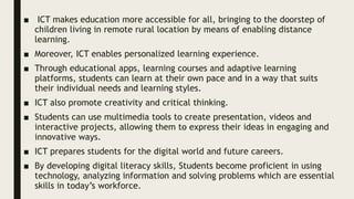 ICT role in 21st century education and it's challenges. | PPT