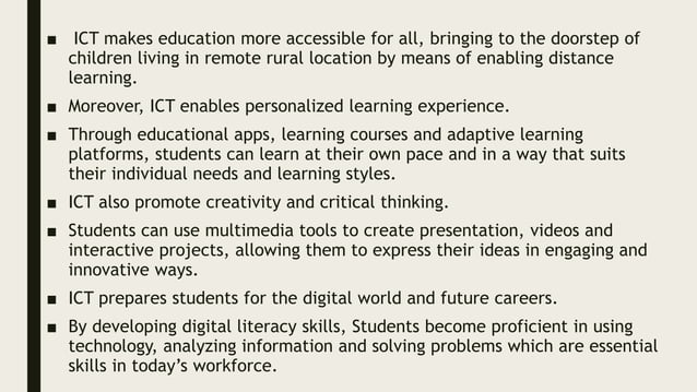ICT role in 21st century education and it's challenges. | PPT