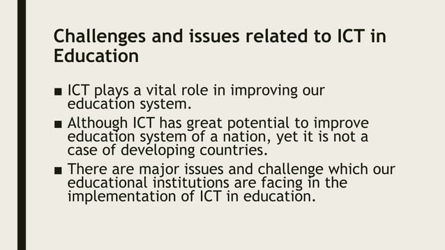 ICT role in 21st century education and it's challenges. | PPT