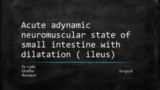 Acute adynamic neuromuscular state of small intestine with dilatation i ...