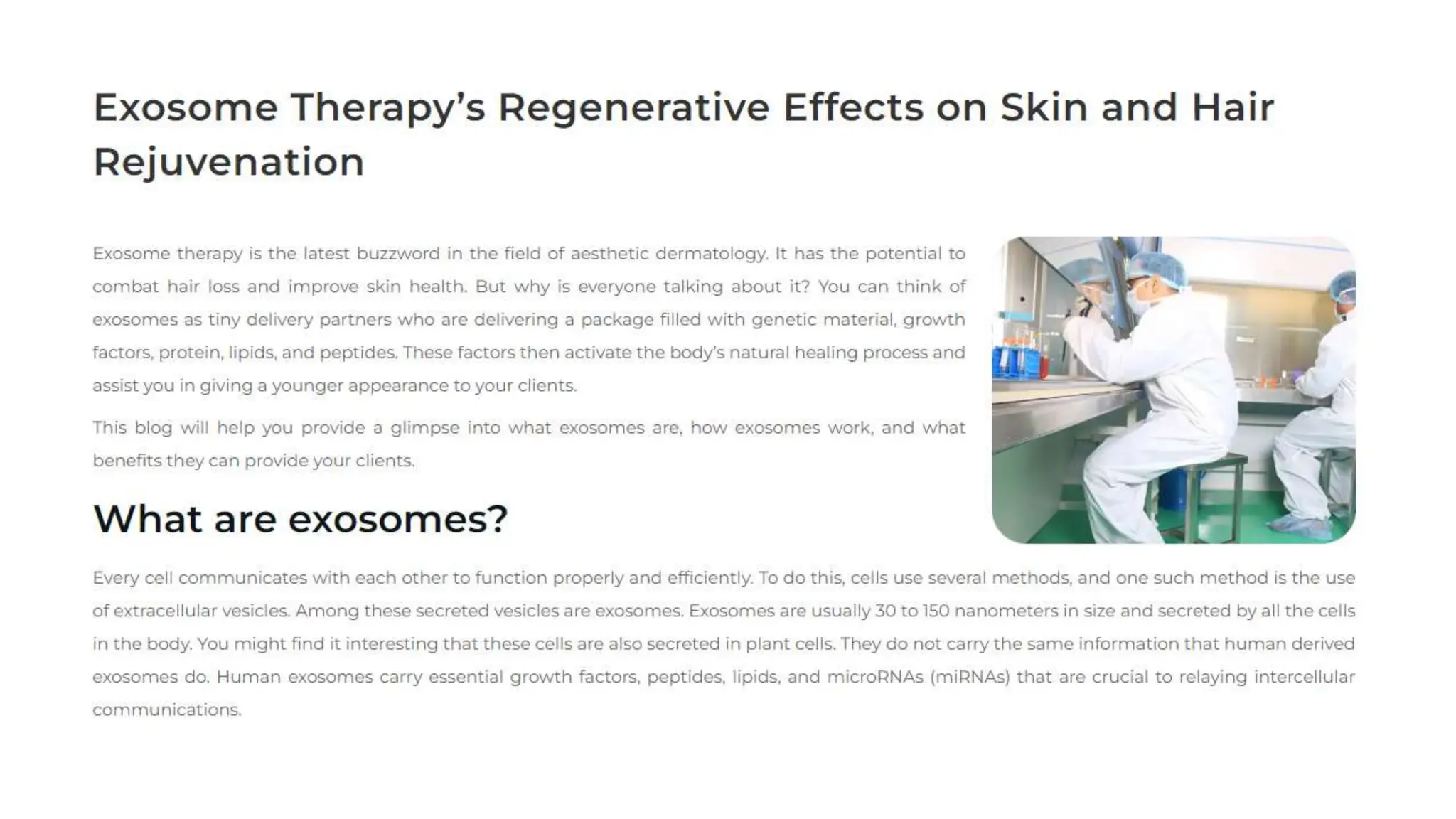 Exosome Therapy’s Regenerative Effects on Skin and Hair Rejuvenation | PPTX