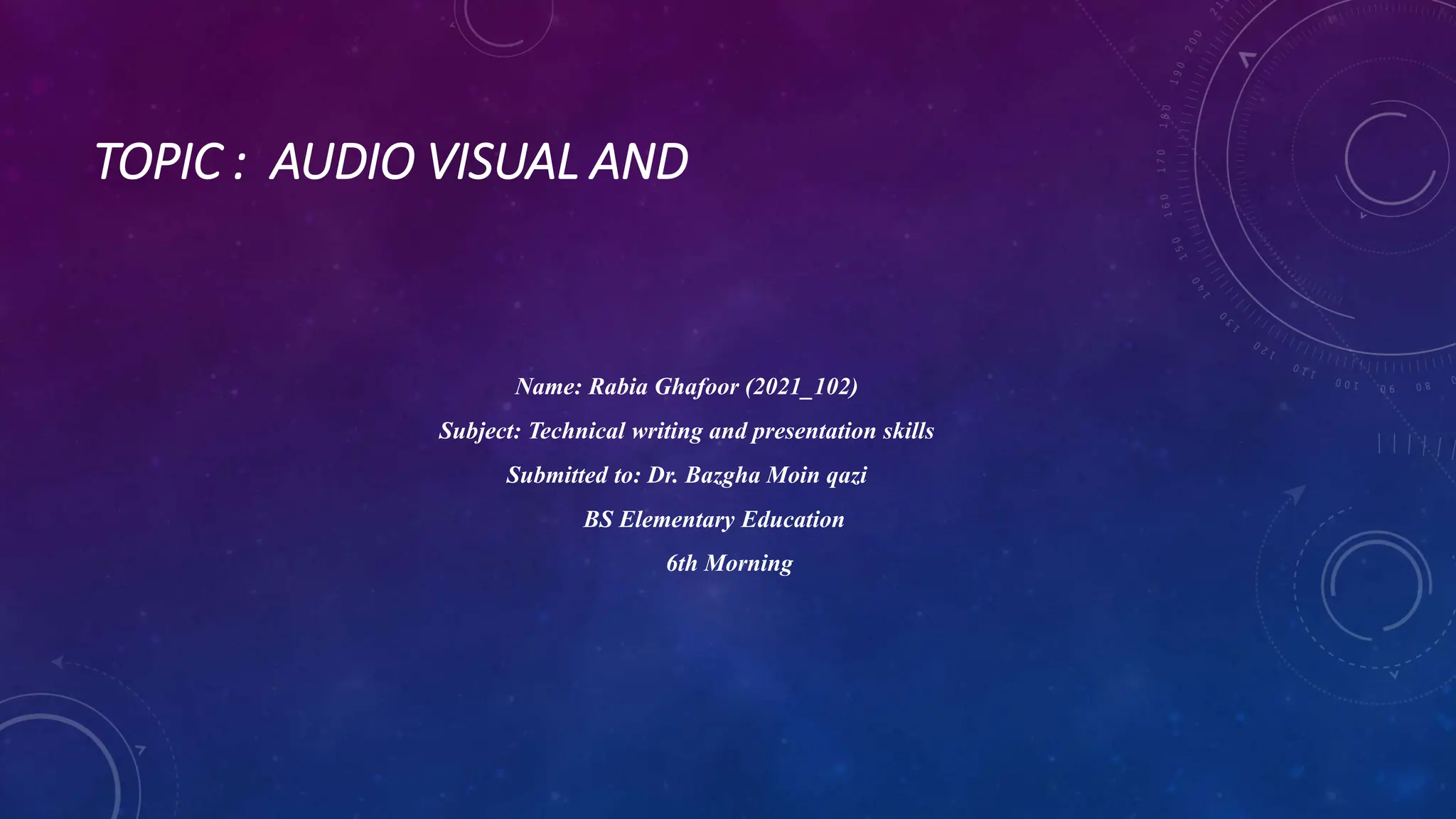 Presentation on audio visual aids, their introduction. their types. | PPT