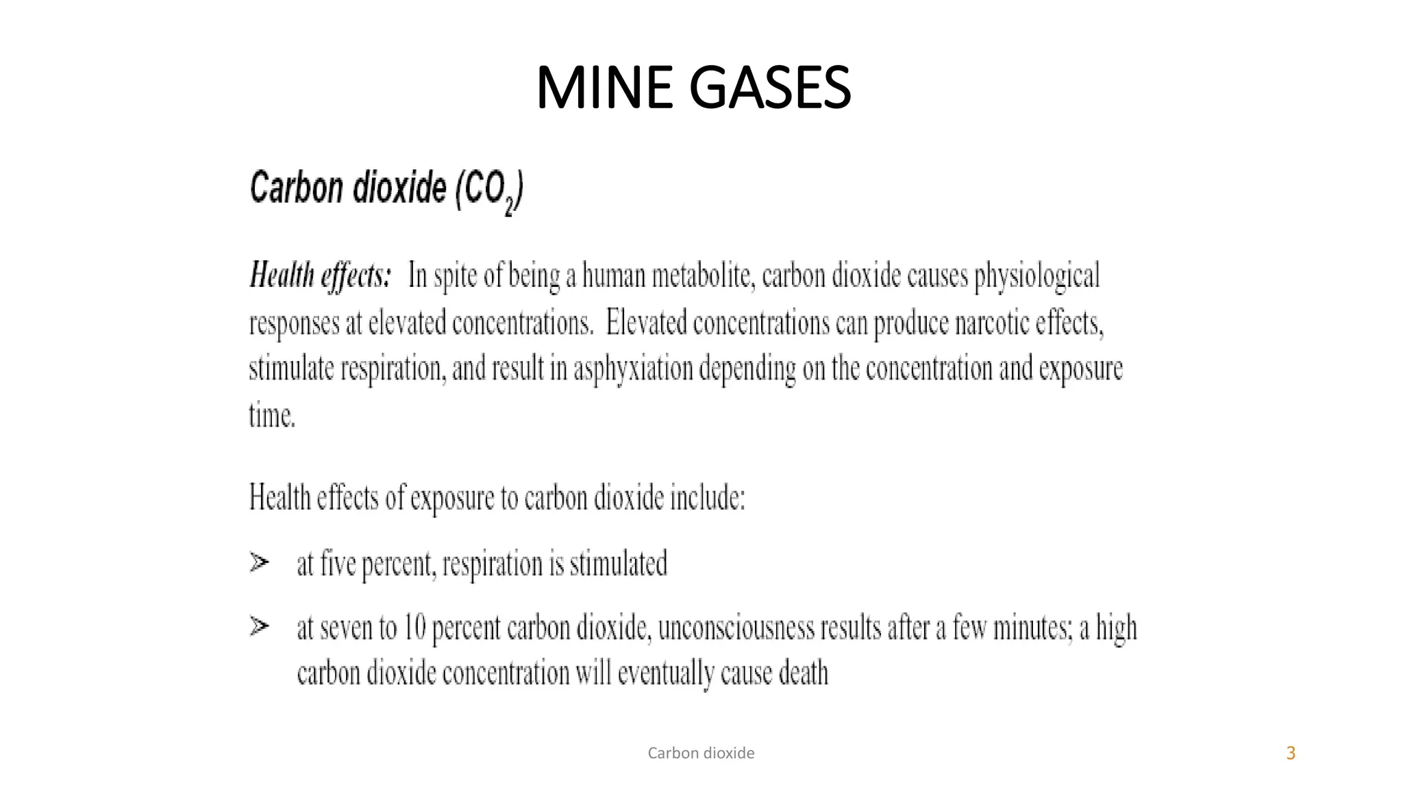 Presentation5.presentation on mine gases | PPT