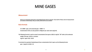 Presentation5.presentation on mine gases | PPT
