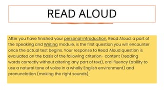 PTE speaking describe image and read aloud | PPTX
