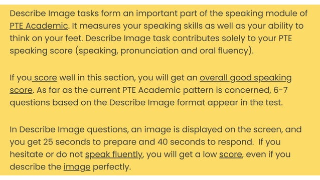 PTE speaking describe image and read aloud | PPTX
