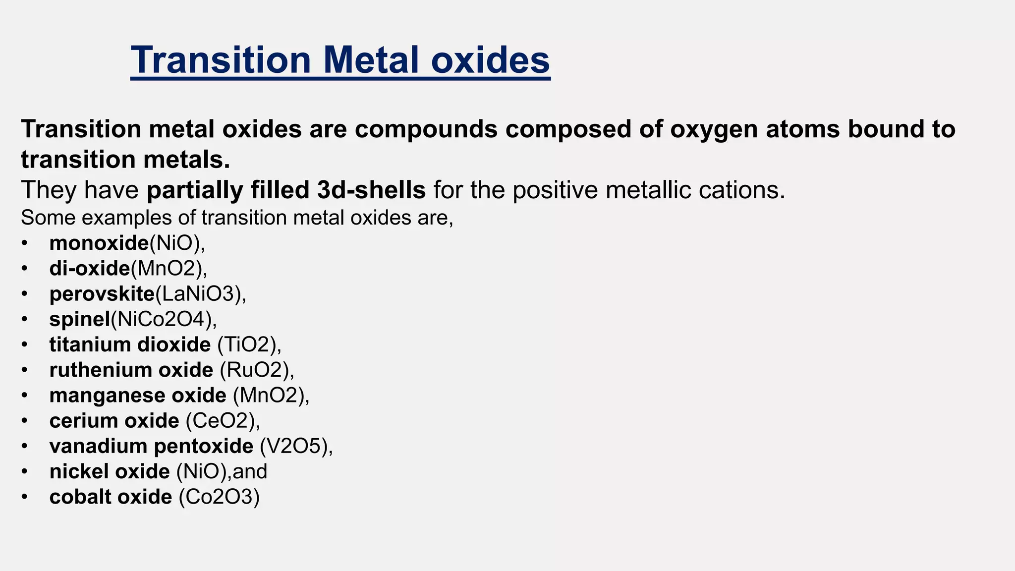 Transition Metal Nitrides(TMNs), Transition Metal Oxides, Transition ...