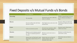 Presentation 5- Difference between bonds vs FD vs Mutual Funds.pptx