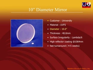 Rainbow Research Optics, Inc. | PPT